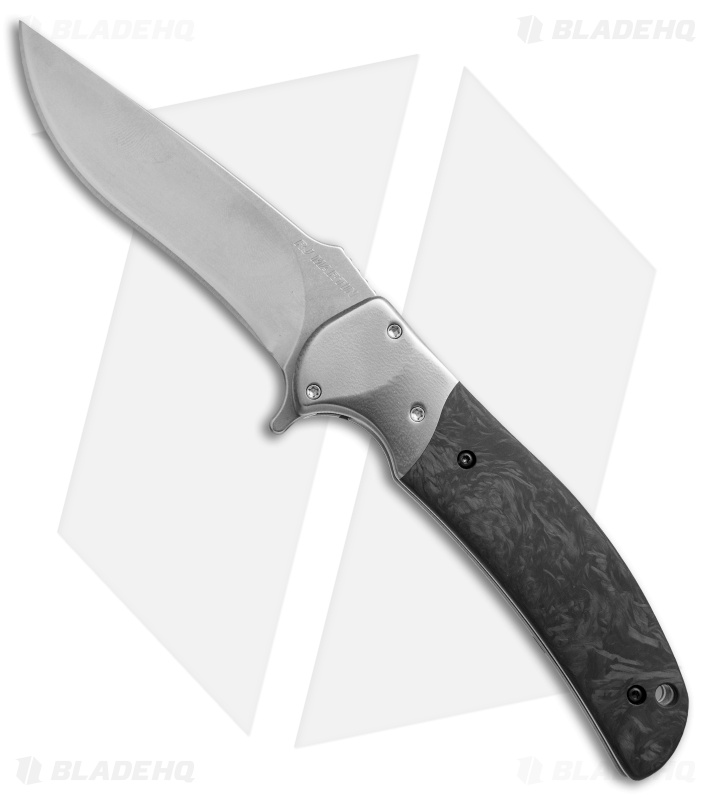RJ Martin Custom Q-36 Liner Lock Knife Marbled CF/Titanium (3.875 ...