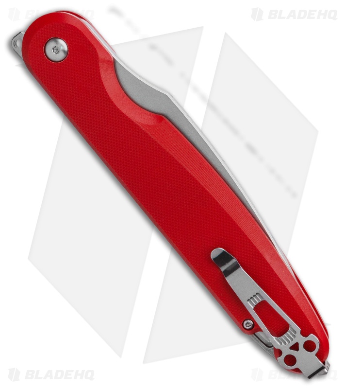 Daggerr Knives Parrot Liner Lock Flipper Knife Red G10 (4.75" Stonewash ...