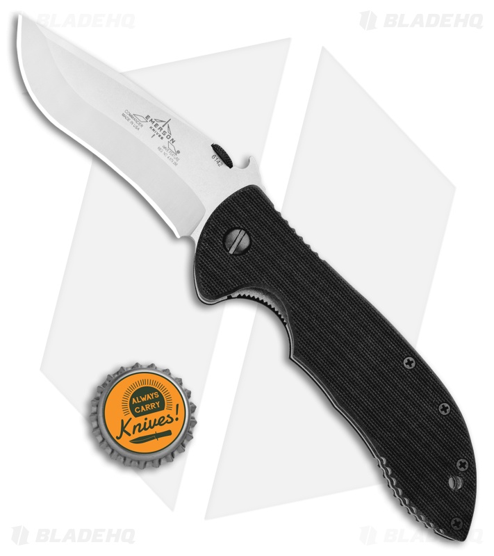 Emerson Commander SF Folding Knife Wave Opener (3.75" Stonewash) - Blade HQ