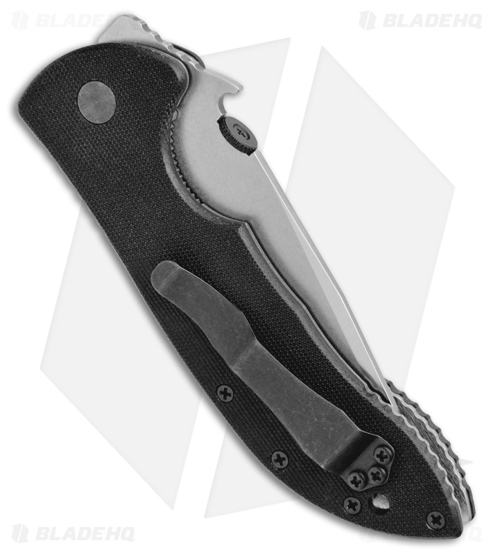 Emerson Commander SF Folding Knife Wave Opener (3.75" Stonewash) - Blade HQ