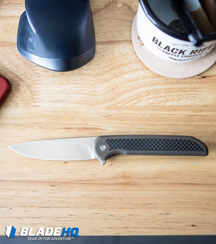 Ferrum Forge Exec Frame Lock Knife Bronze Ti/Carbon Fiber (3.5" Satin ...