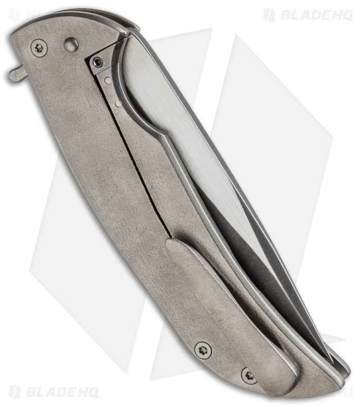 Ferrum Forge Custom NGFR Flipper Knife Marbled CF (4" Two-Tone) - Blade HQ
