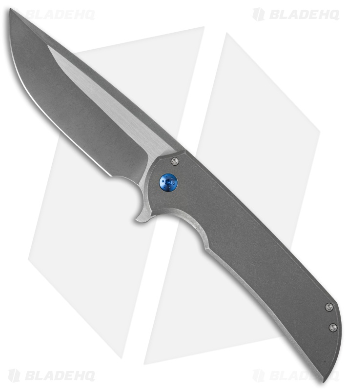 Ferrum Forge Mordax Flipper Knife Gray/Plain (3.625" Stonewash) - Blade HQ