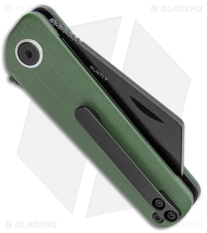 Finch Knife Co. Runtly Frame Lock Knife Pumpkin Green G-10 (2.375 ...