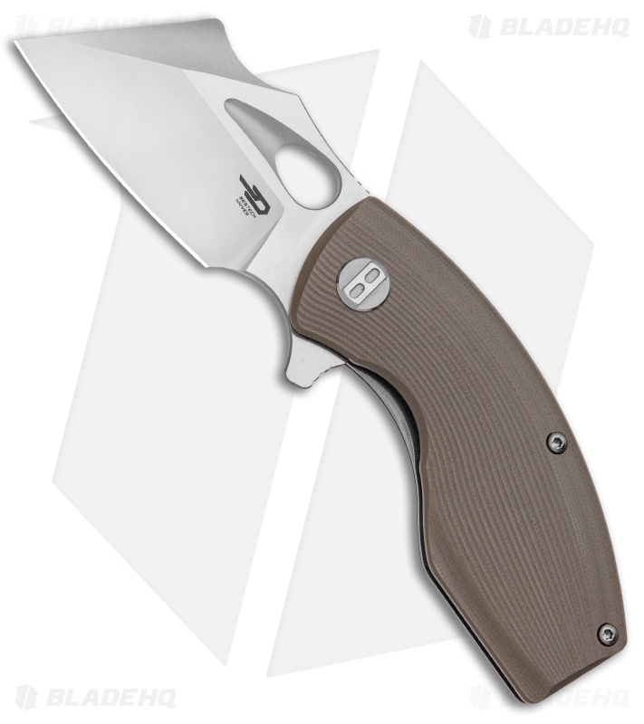 Bestech Knives Lizard Flipper Knife Beige G-10 (2.6" Satin) - Blade HQ