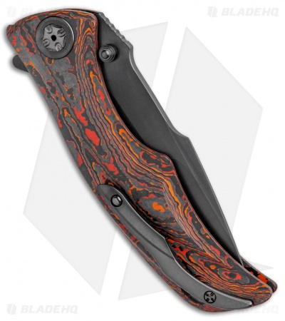 Brian Tighe Custom Tighe Down Knife Integral Black/Orange/Red Fat CF (4 ...