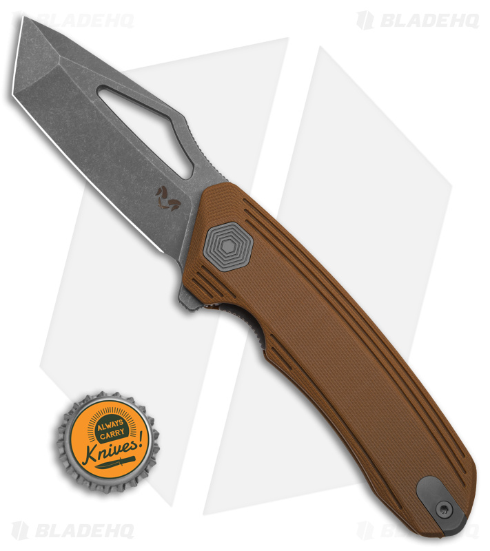 Damned Designs Banshee Liner Lock Knife Tan G-10 - Blade HQ