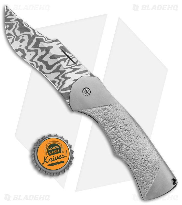 GTC Knives Custom Cowboy Flipper Frame Lock Knife Hnd Textured Ti (3.25 ...