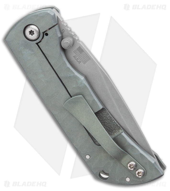 McNees Knives MAC2 Frame Lock Knife Green Rock Titanium (3" Stonewash ...