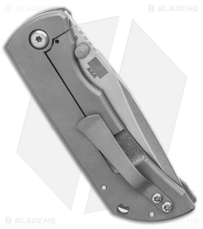McNees Knives MAC2 Frame Lock Knife Gray Titanium (3" Stonewash) - Blade HQ