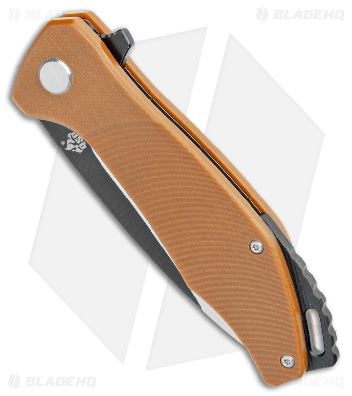 QSP Raven Liner Lock Knife Brown G-10 (3.37" Satin) - Blade HQ