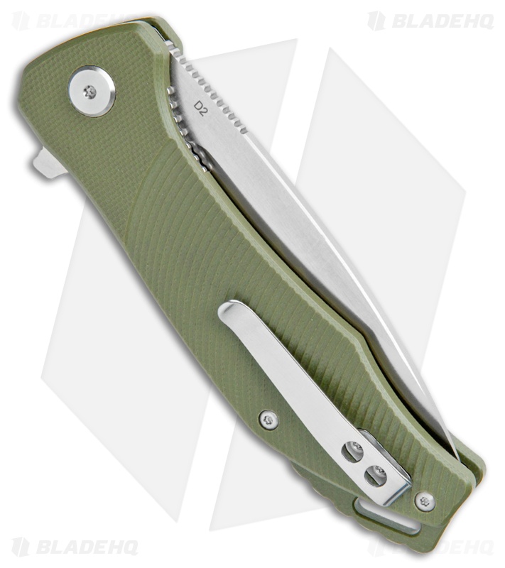 QSP Raven Liner Lock Knife Green G-10 (3.37" Satin) - Blade HQ
