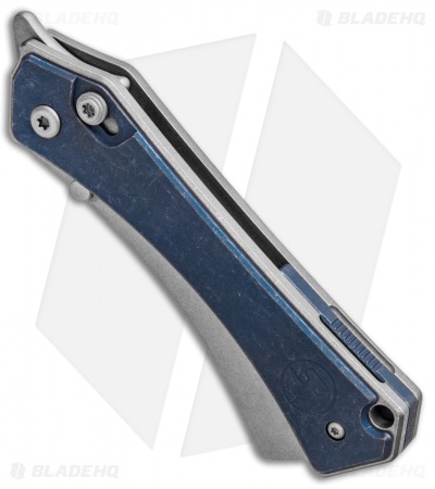Serge Panchenko Orbit HawkLock Flipper Knife Blue Ti (3" Stonewash ...