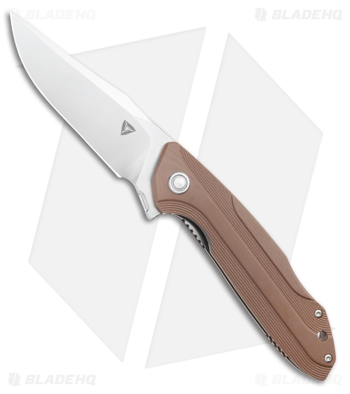 TuyaKnife Bruiser Liner Lock Knife Brown G-10 (3.5" Satin) 1601 GW ...