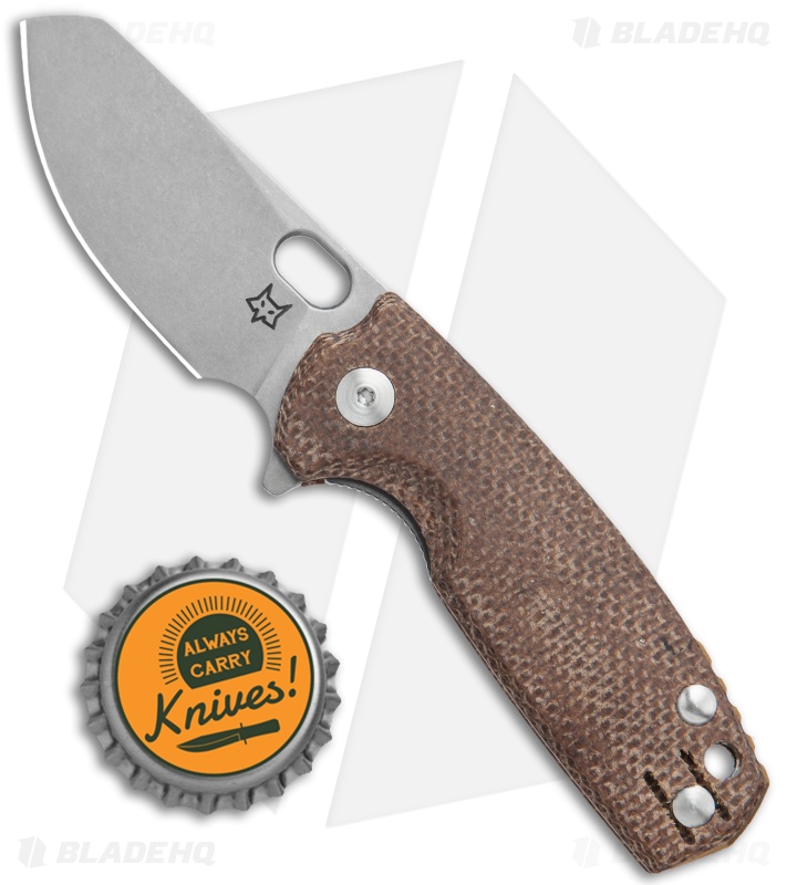 Fox Knives Baby Core Brown Micarta Clip Point Acid Wash M390