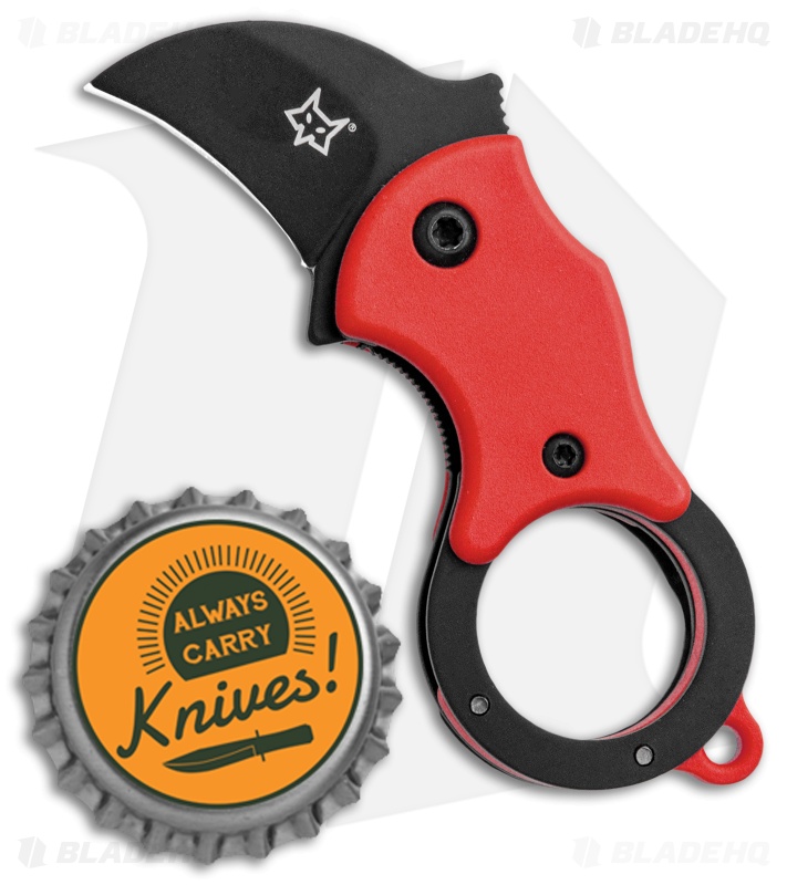 Fox Knives Mini-Ka | Linerlock Karambit Knife | Red/Black