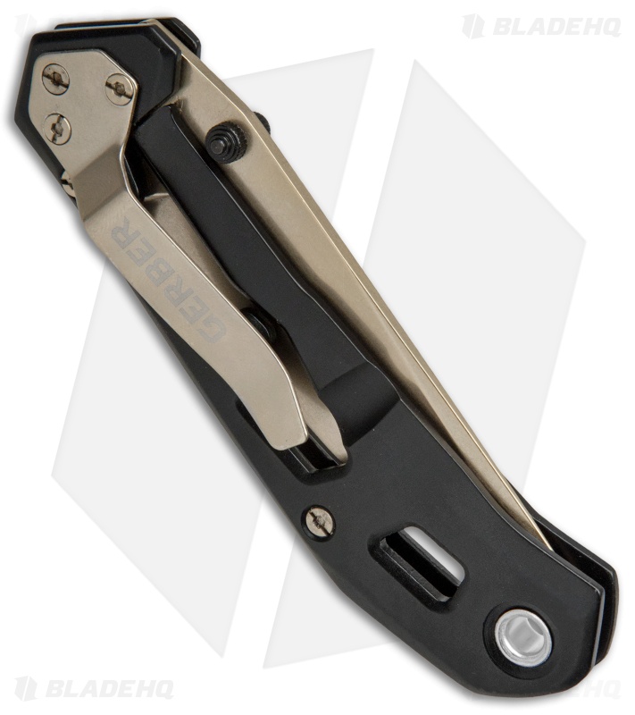 Gerber Airlift Frame Lock Knife Black (2.8" Champagne) 30-001347 - Blade HQ