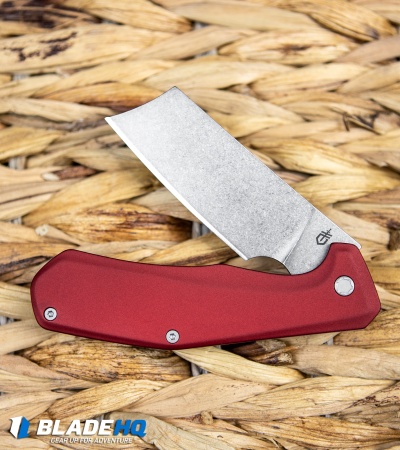 Gerber Asada Flipper Knife Red Aluminum (3" Stonewash) 30-001805 - Blade HQ