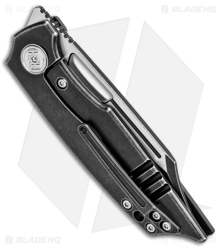 HEAdesigns Hunter - Front Flipper Knife | Black G-10 + Black SW | Blade HQ