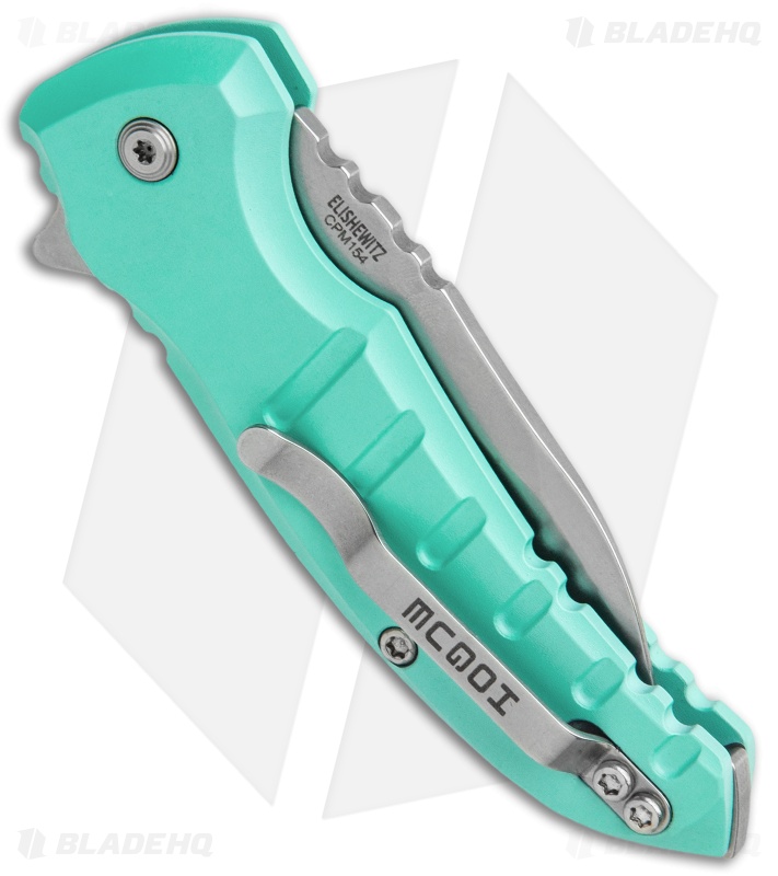 X1 Microflip Wharncliffe Folding Knife Matte Aqua - Blade HQ