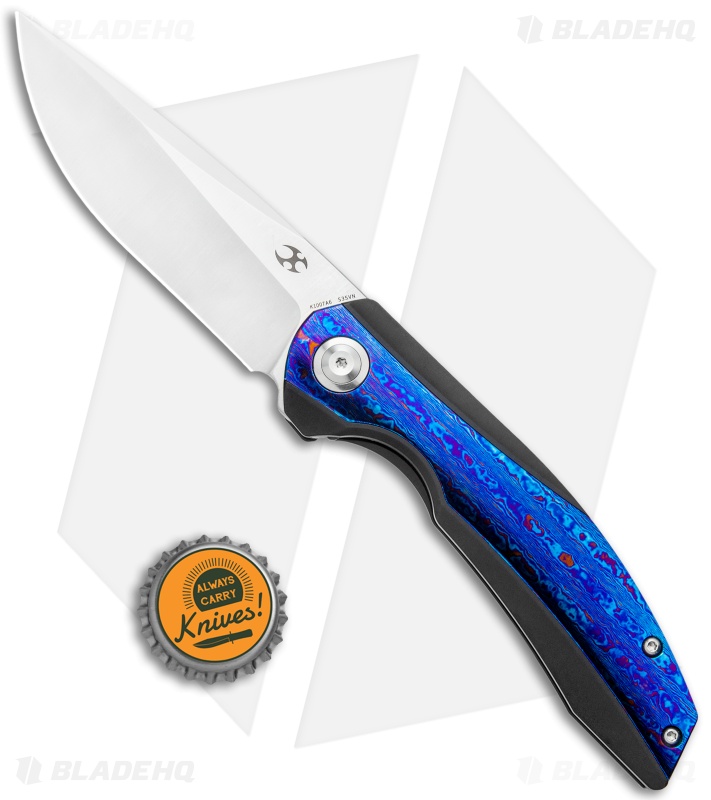 Kansept Knives Accipiter Knife | Black Ti + Timascus | Blade HQ