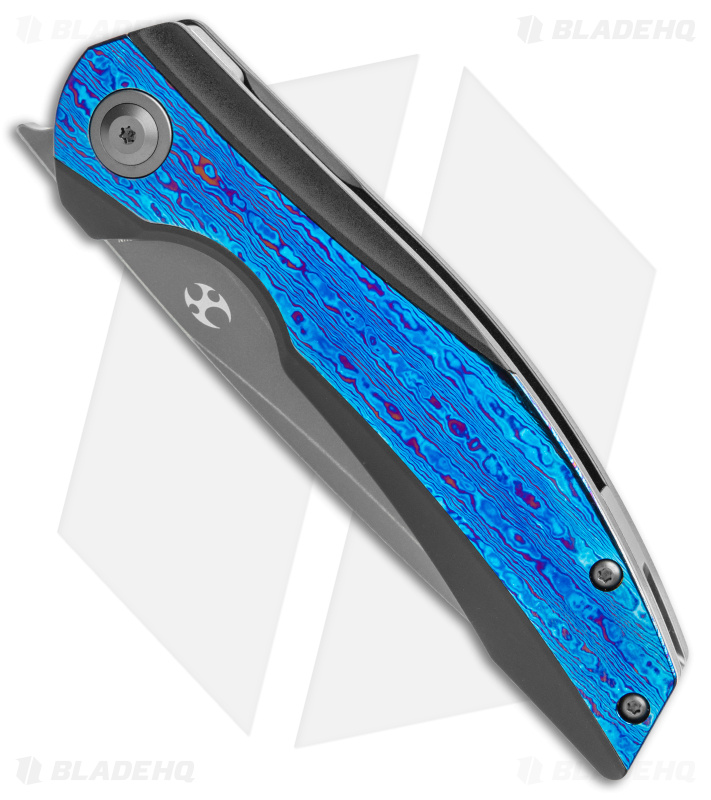 Kansept Knives Accipiter Knife | Black Ti + Timascus | Blade HQ