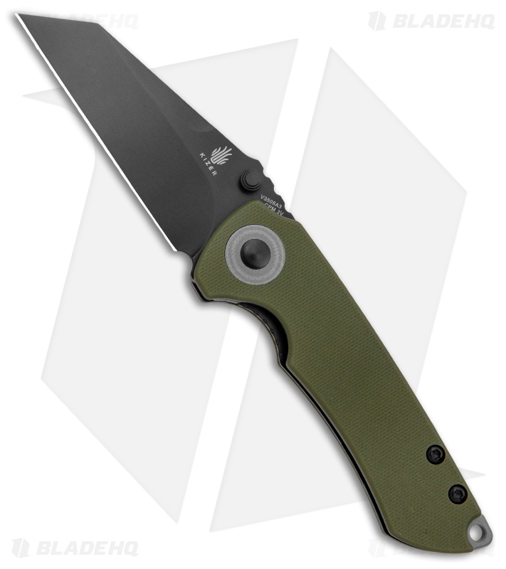 Kizer Vanguard Mini Critical Knife Green G-10 - Blade HQ