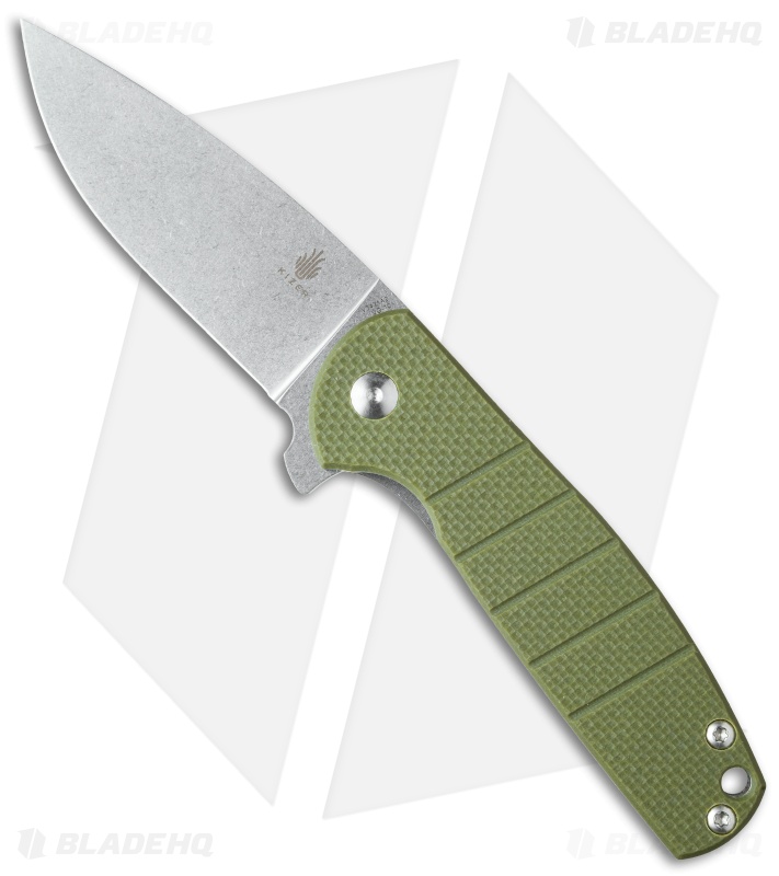 Kizer Vanguard Laconico Gemini Flipper Green G-10 (3.1" Stonewash ...