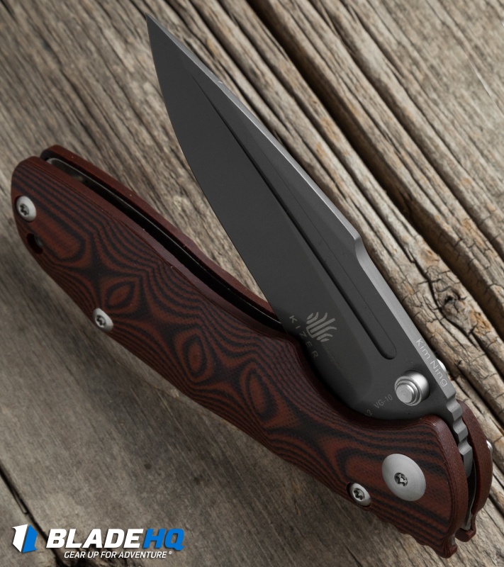 Kizer Vanguard Series Bolt Knife Red/Black G-10 (3.5" Gray) V4412A2 ...