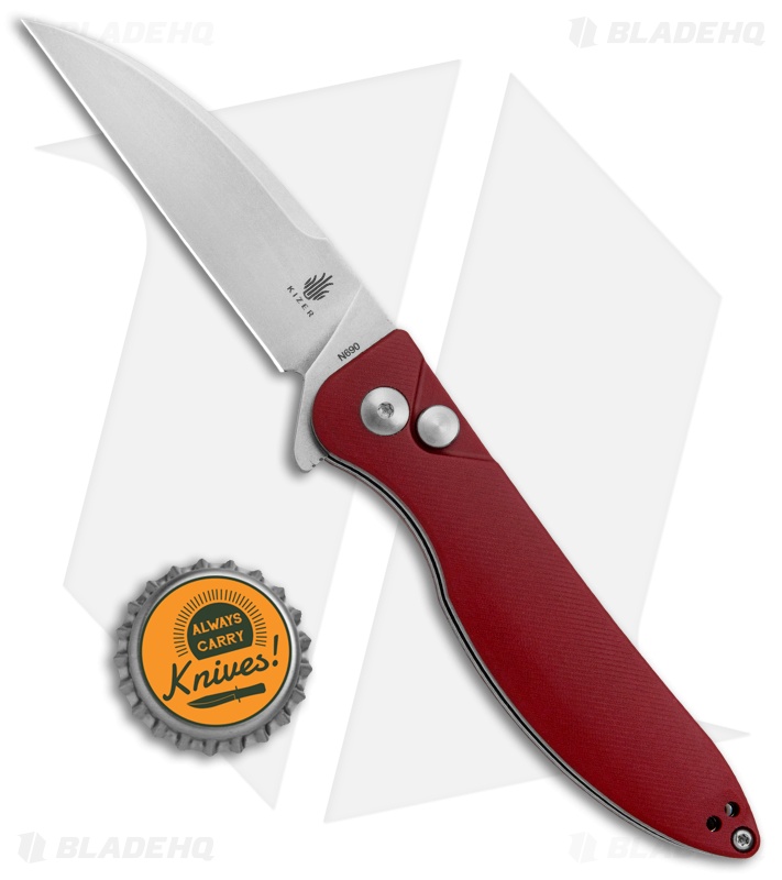 Kizer Vanguard Swaggs | Swayback Red Micarta - Blade HQ