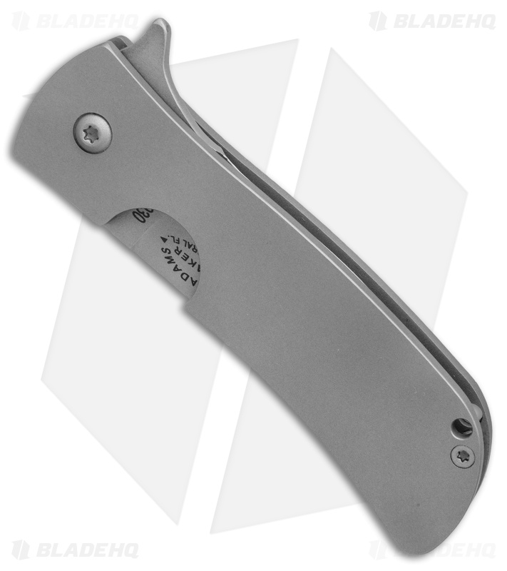 Les Adams Custom TF Flipper Knife Bead Blast Titanium (3.5" Bead Blast ...