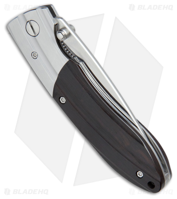 Mcusta Ripple Liner Lock Knife Ebony (2.75"Satin) MC-01412 - Blade HQ