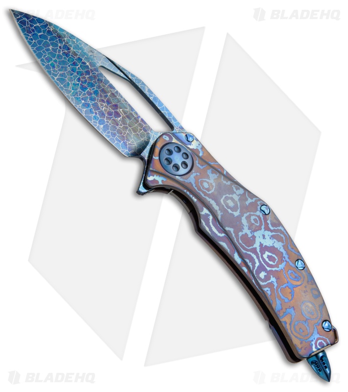 Marfione Custom Mini Matrix R Flipper Knife MokuTi (3.25" Nebula ...