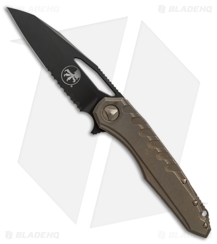Microtech Sigil MK6 Frame Lock Knife Bronzed Titanium (3.75" DLC Serr ...