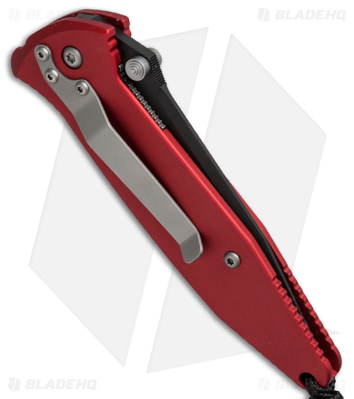 Microtech Mini Socom Manual Knife Red Aluminum (3.25" Black Serr) 12/ ...