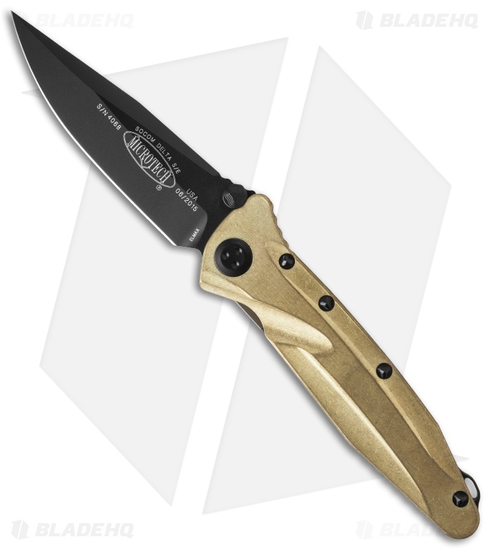 Microtech BAB Socom Delta S/E Knife Brass (4" Black) 159-1BRT - Blade HQ