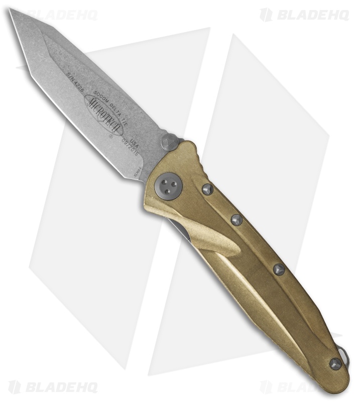 Microtech BAB Socom Delta Tanto Knife Brass (4" Stonewash) 163-10BRT ...
