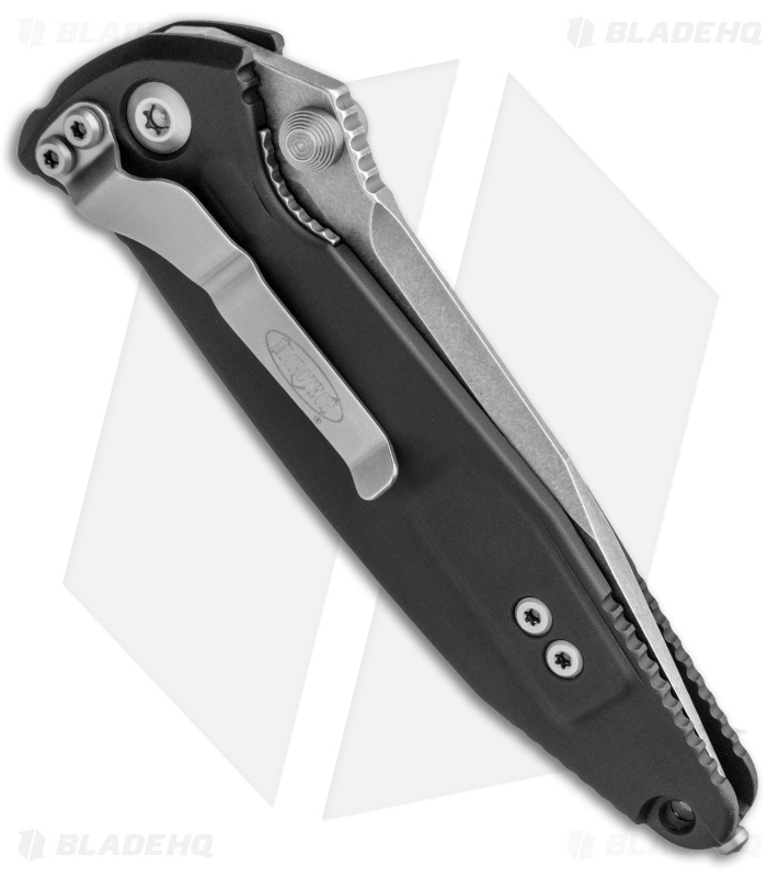 Microtech Socom Elite Manual Knife Black (4" Stonewash) 160-10 - Blade HQ