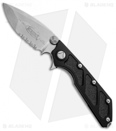 Microtech DOC Flipper Knife Aluminum Folder (3.75" Stonewash Serr) 153-11 - Blade HQ