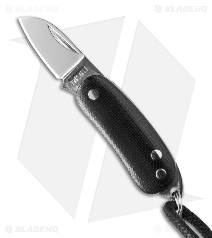 Moki Knives Colon Neck Knife Black Micarta (0.75" Satin) - Blade HQ