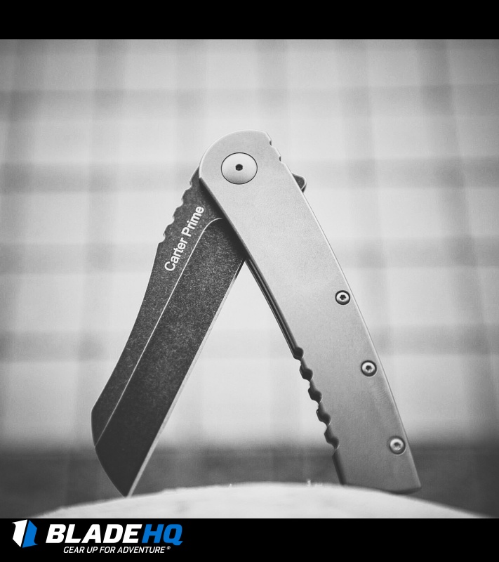 Ontario Carter Prime Frame Lock Flipper Titanium (3.375" Black SW) 8875 ...