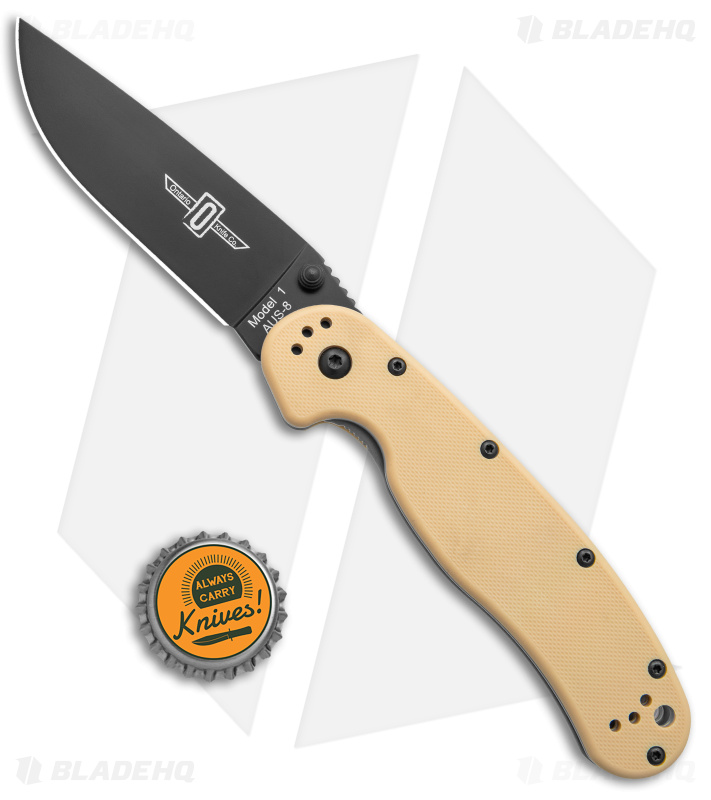 Ontario RAT Model 1 Liner Lock Knife Desert Tan (3.625" Black) 8846DT ...