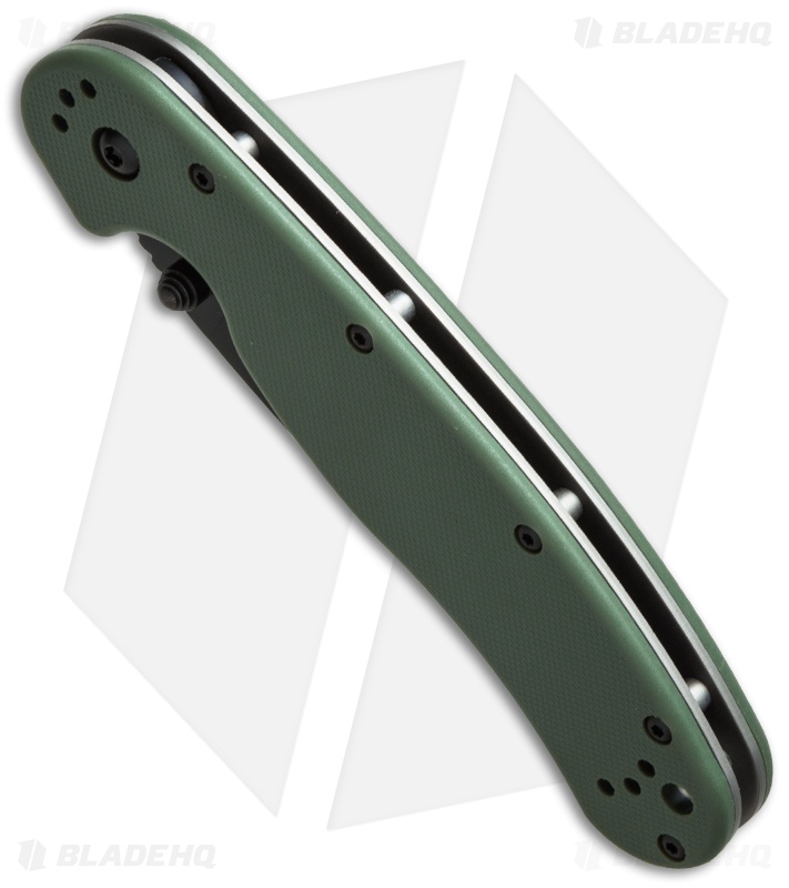 Ontario RAT Model 1 Liner Lock Knife OD Green (3.625" Black Serr ...