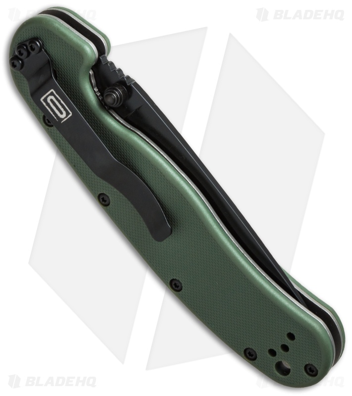 Ontario RAT Model 1 Liner Lock Knife OD Green (3.625" Black Serr ...