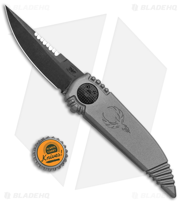 Paragon - Phoenix Knife | Gray + Black Serrated Swedge | Blade HQ