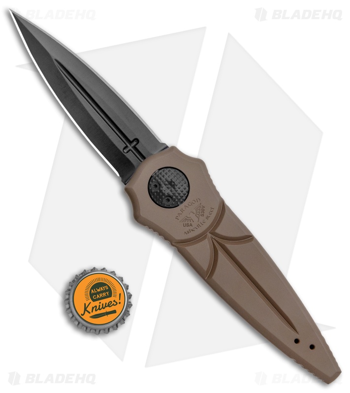 Paragon Warlock Folding Knife Brown Dark Earth Aluminum (3.9" Black ...