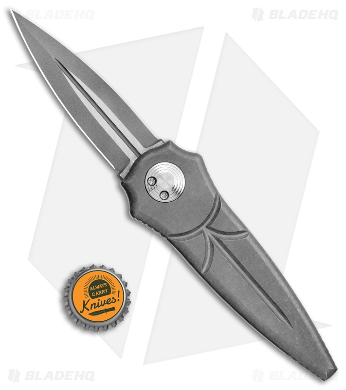 Paragon Warlock Folding Knife Distressed Titanium (3.9" Satin/Gray ...