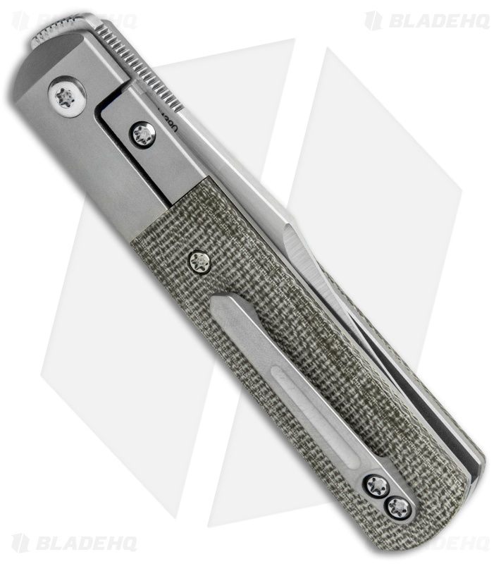 Pena Knives X-Series Barlow Front Flipper Knife | Green Micarta - Blade HQ