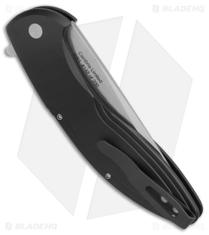 Pro-Tech Cambria Flipper Tuxedo Black / Ivory Micarta (3.5" Stonewash ...
