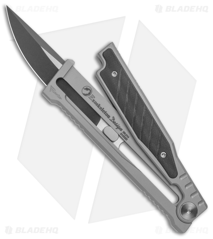 Reate EXO Gravity Drop Point Knife | Ti/Black G-10 + PVD Blade - Blade HQ